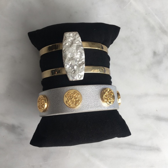 Rustic Cuff | Jewelry | Rustic Cuff Silver And Gold Bracelet Set | Poshmark